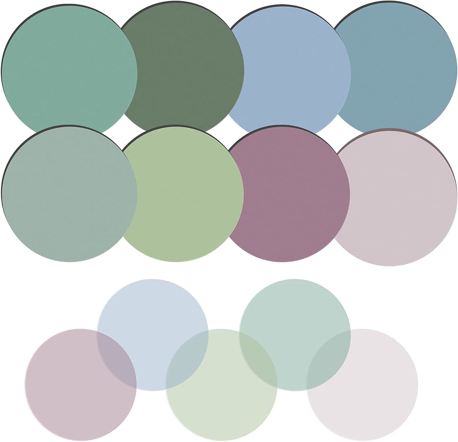 Scheam Round Transparent Sticky Notes, 400 Sheets Morandi Cute Clear ...