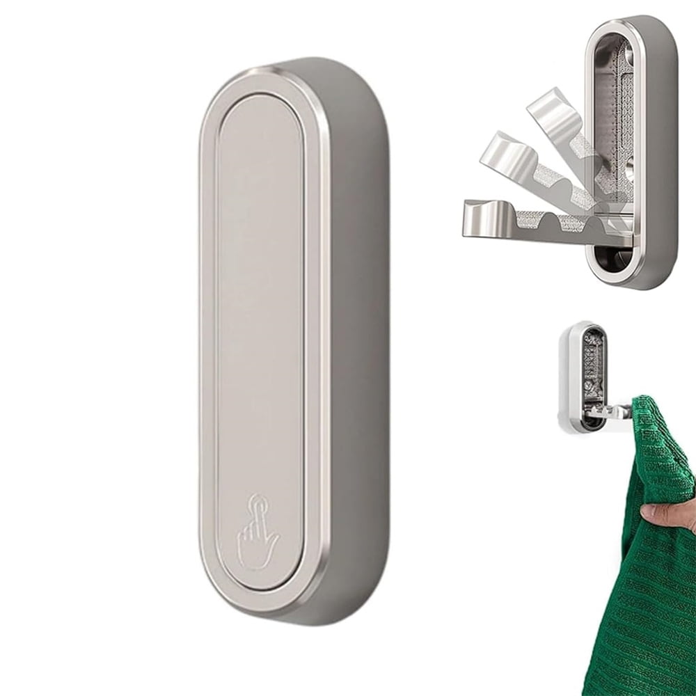 Scheam Silver Folding Wall Hooks,Invisible Coat Hooks,Metal Retractable ...