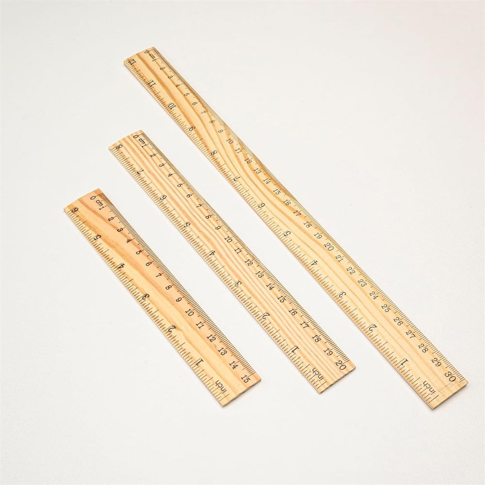 Scheam Wooden Straight Ruler,6 Pack 2 Scale Wood Rulers,Drafting Tools ...