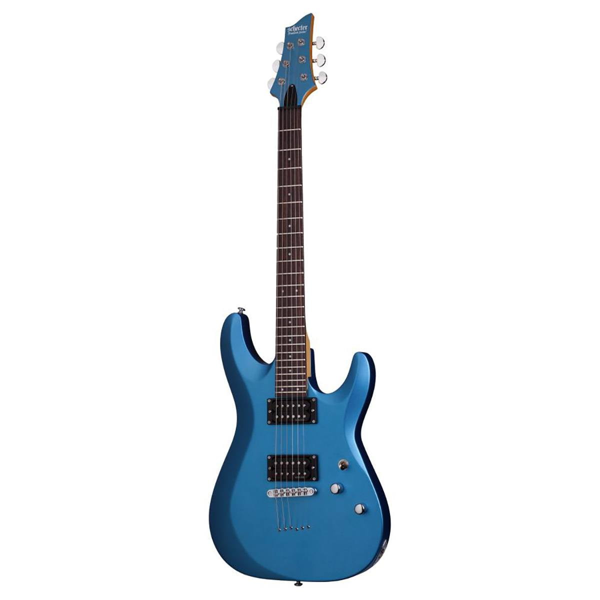 Schecter C-6 Deluxe Series Electric Guitar - Satin Light Blue Metallic ...