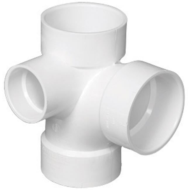 Schedule 40 3 in. Hub x 3 in. dia. Hub PVC Sanitary Tee with Left Side ...