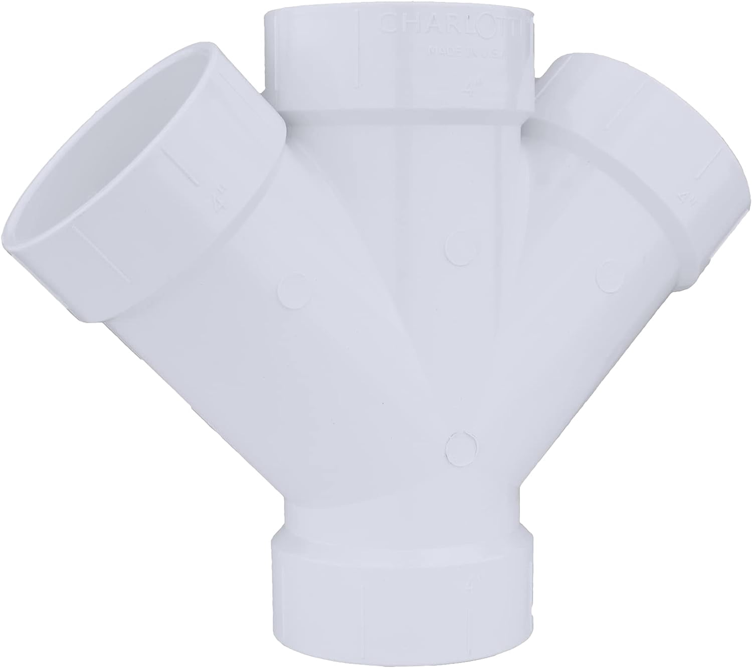 Schedule 40 4 in. Hub x 4 in. Dia. Hub PVC Double Wye - Walmart.com