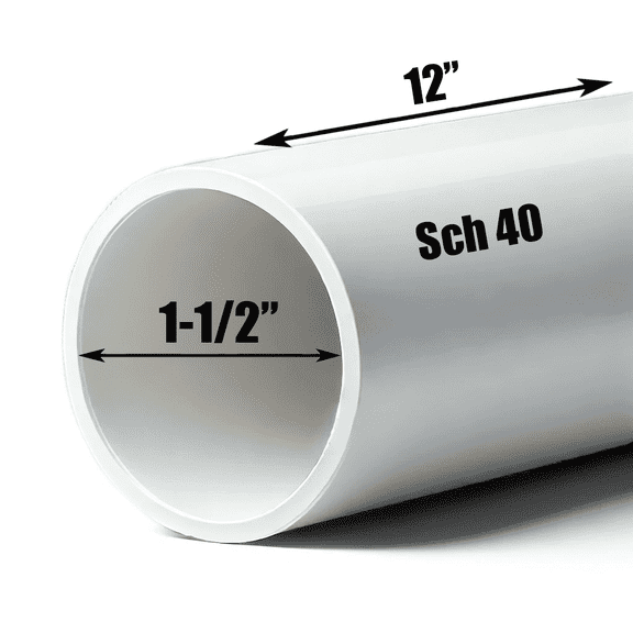 Schedule 40 PVC Pipe - Cut to Custom Length (1/2" x 8') - Walmart.com
