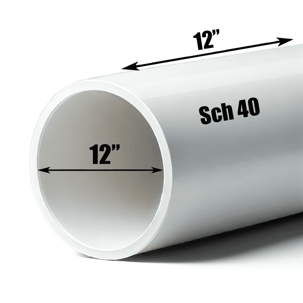 Schedule 40 PVC Pipe - Cut to Custom Length (12" x 1') - Walmart.com