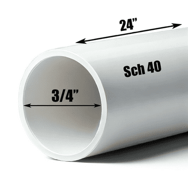3/4" Size Furniture Grade PVC Pipe, 40", White (3-Pack) - Walmart.com