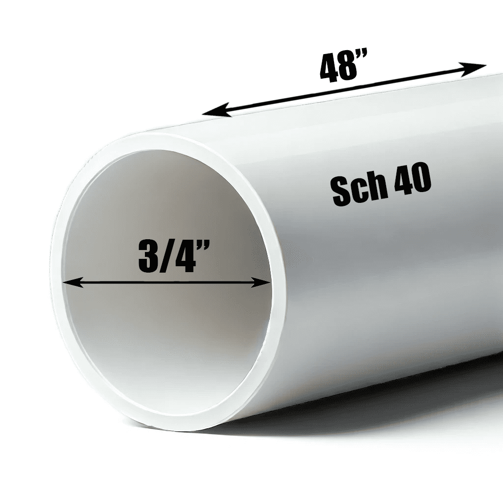 Schedule 40 PVC Pipe - Cut to Custom Length (3/4" x 4') - Walmart.com