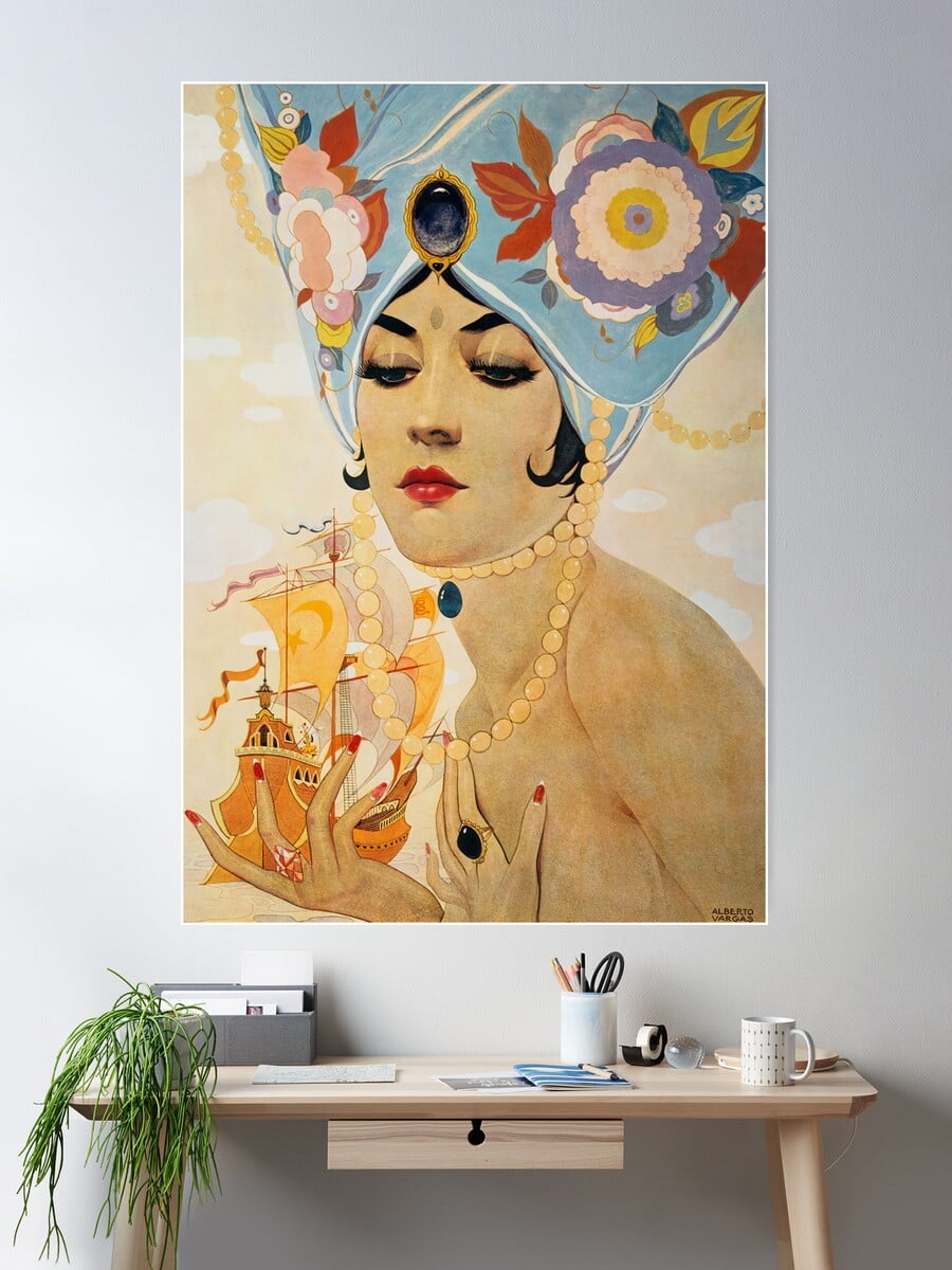 Scheherazade - Alberto Vargas Poster Wall Art, Modern Wall Decor For Living Room Bedroom, 8x12 ...
