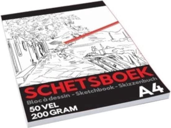 Schetsboek A4 wit 50 vel - Walmart.com