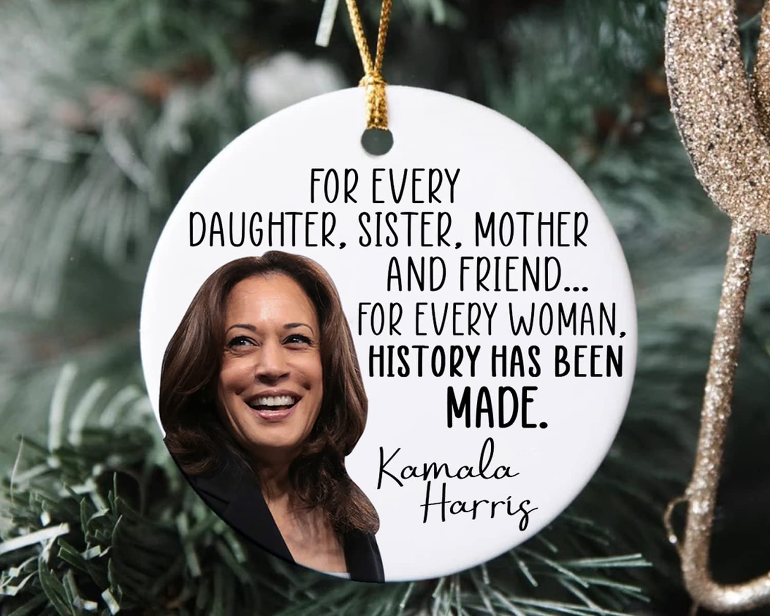 Schian Feminist Kamala Harris DHF10 Christmas Ornaments Home Decoration ...