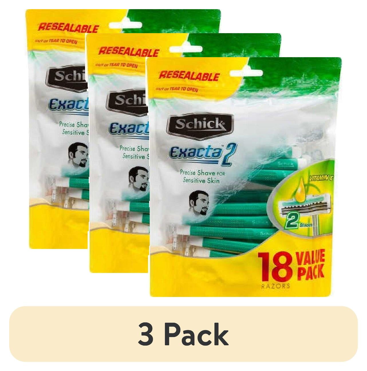 (3 pack) Schick Exacta 2 Sensitive Disposable Razors, 18 ct - Walmart.com