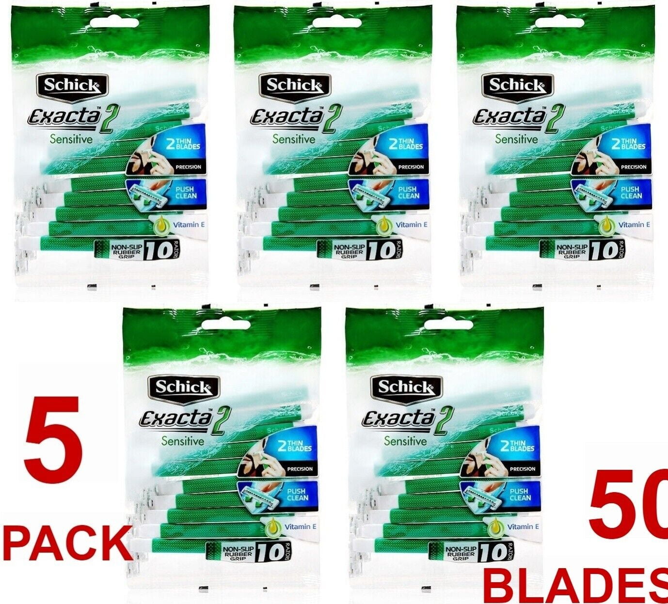 Schick Exacta 2 Sensitive Disposable razors Packs 50 shavers - Walmart.com