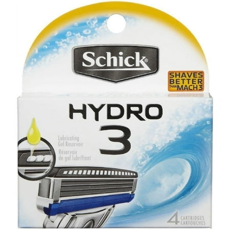 Schick Hydro 3 Blade Razor Cartridge Refill-4 Ct - Walmart.com