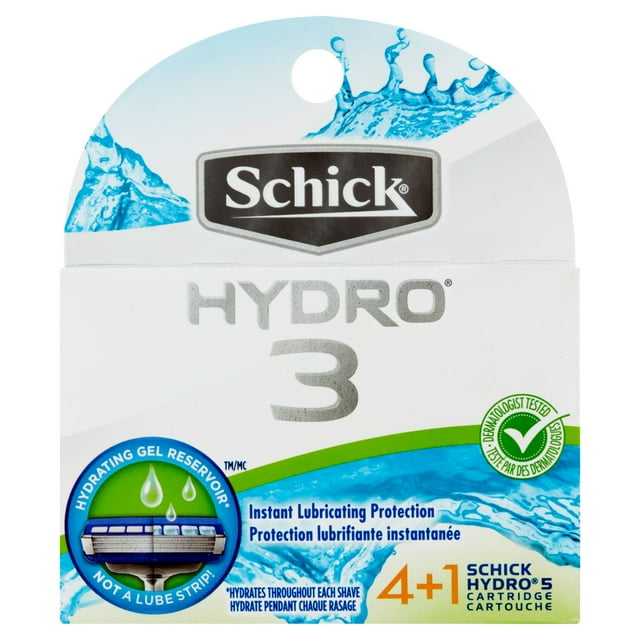 Schick Hydro 3 Men's Razor Blade Refills, 4 Ct + 1 Hydro 5 Refill ...