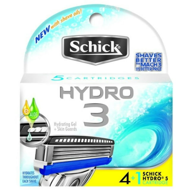 Schick Hydro 3 Men's Razor Blade Refills, 4 Ct + 1 Hydro 5 Refill ...
