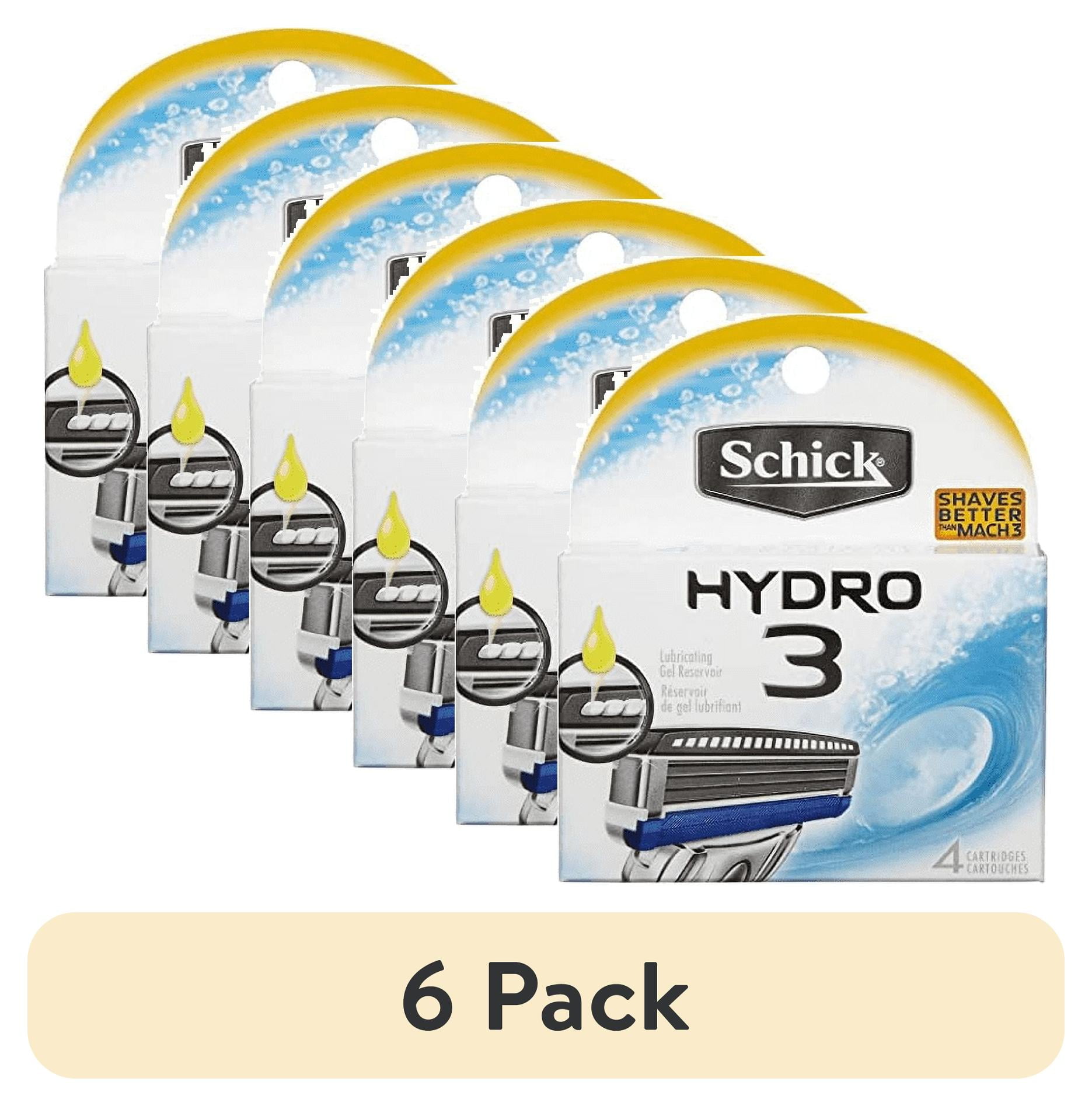 (6 pack) Schick Hydro 3 Refill Blade Cartridges for Men, 4 count ...