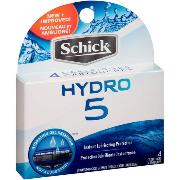 Schick Hydro 5 Blade Razor Cartridge Refill, 4 Units - Walmart.com