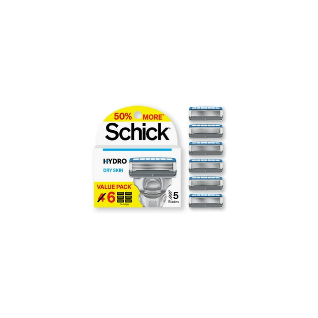 Schick Hydro 5 Dry Skin Mens Razor Refills Value Pack - Walmart.com