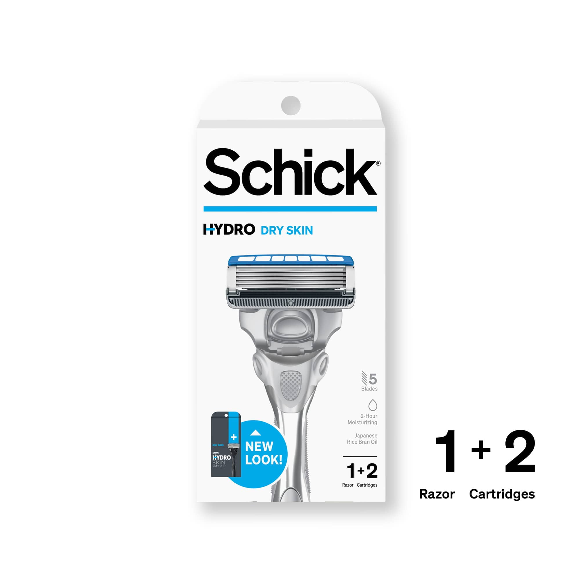 Schick Hydro Sense Hydrate Men's Razor, 1 Razor Handle and 2 Refills ...