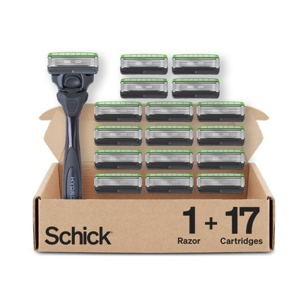 Schick Hydro Sensitive Mens Razor Handle Plus 17 5-Blade Sensitive ...