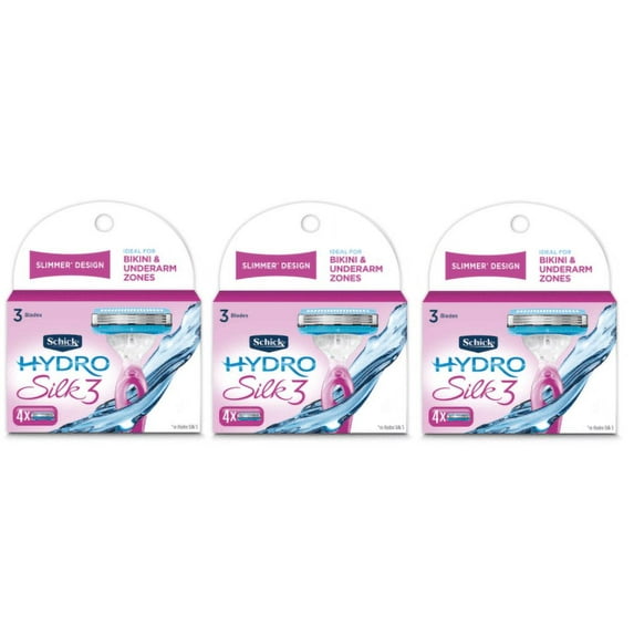 ODI Ventures Schick Hydro Silk 3 Razor Blades Refills, 12 Count, Hydra ...