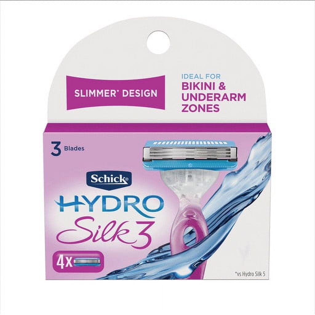 Schick Hydro Silk 3 Women's Razor Blade Refills, 4 Ct - Comfortable ...