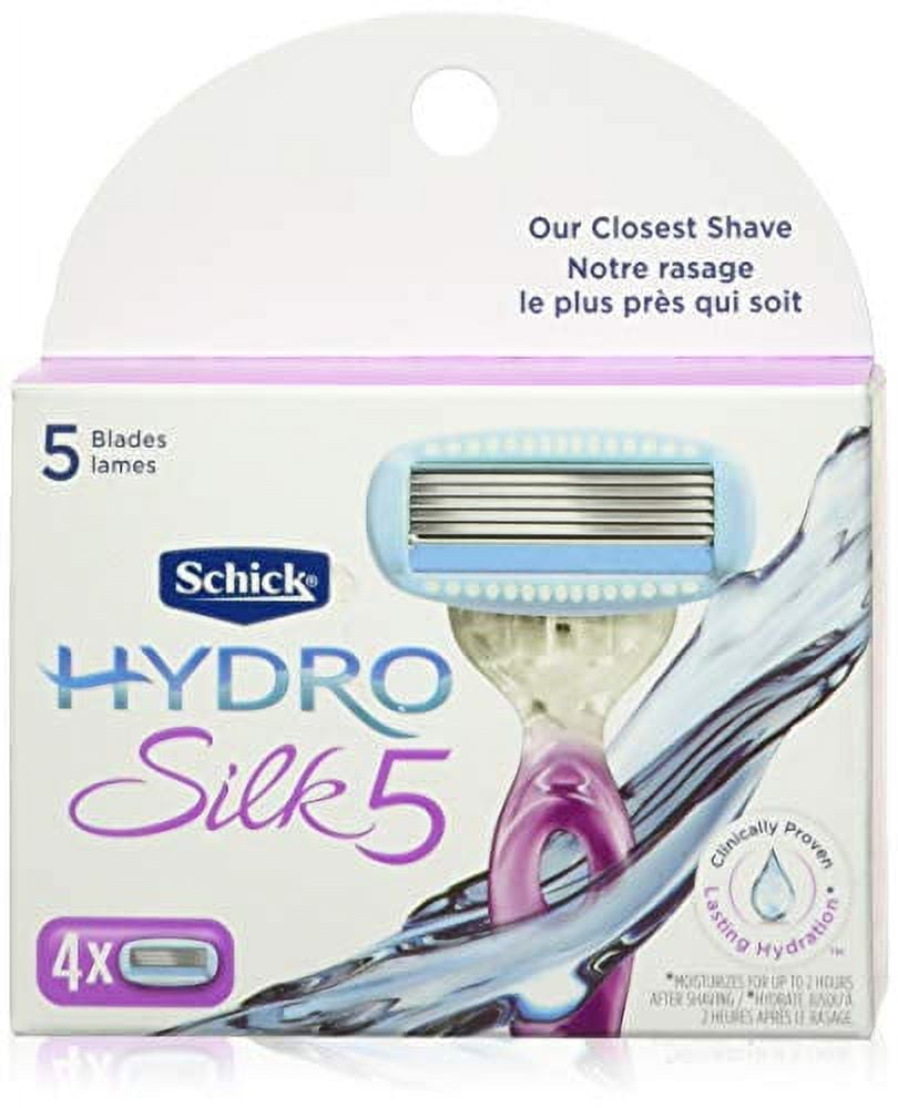 Schick Hydro Silk Moisturizing Razor Blade Refills, 5 Blades, Shower ...