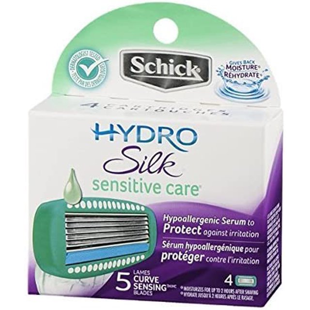 Schick Hydro Silk Sensitive Care Curve Sensing Blades, 4 counts ...