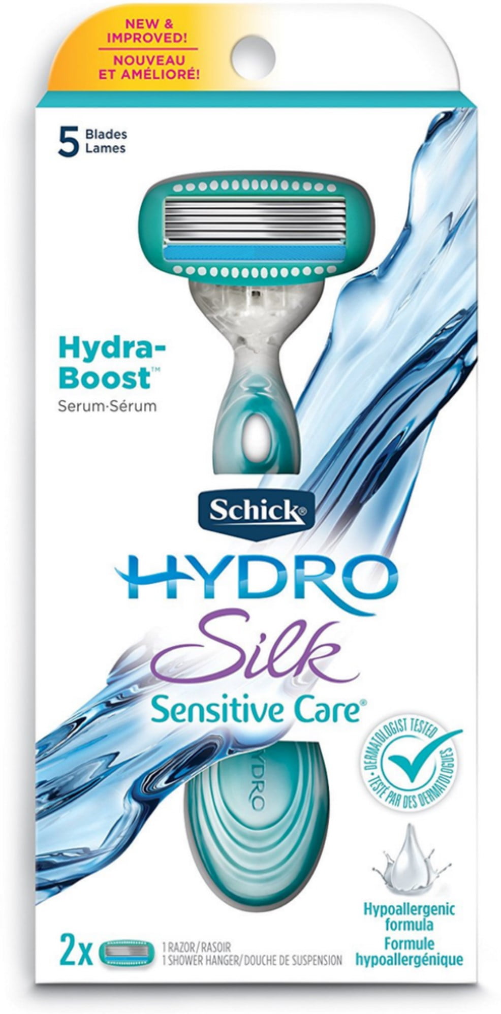 Schick Hydro Silk Sensitive Care Razor with 2 Refill Blades 1 ea (Pack ...