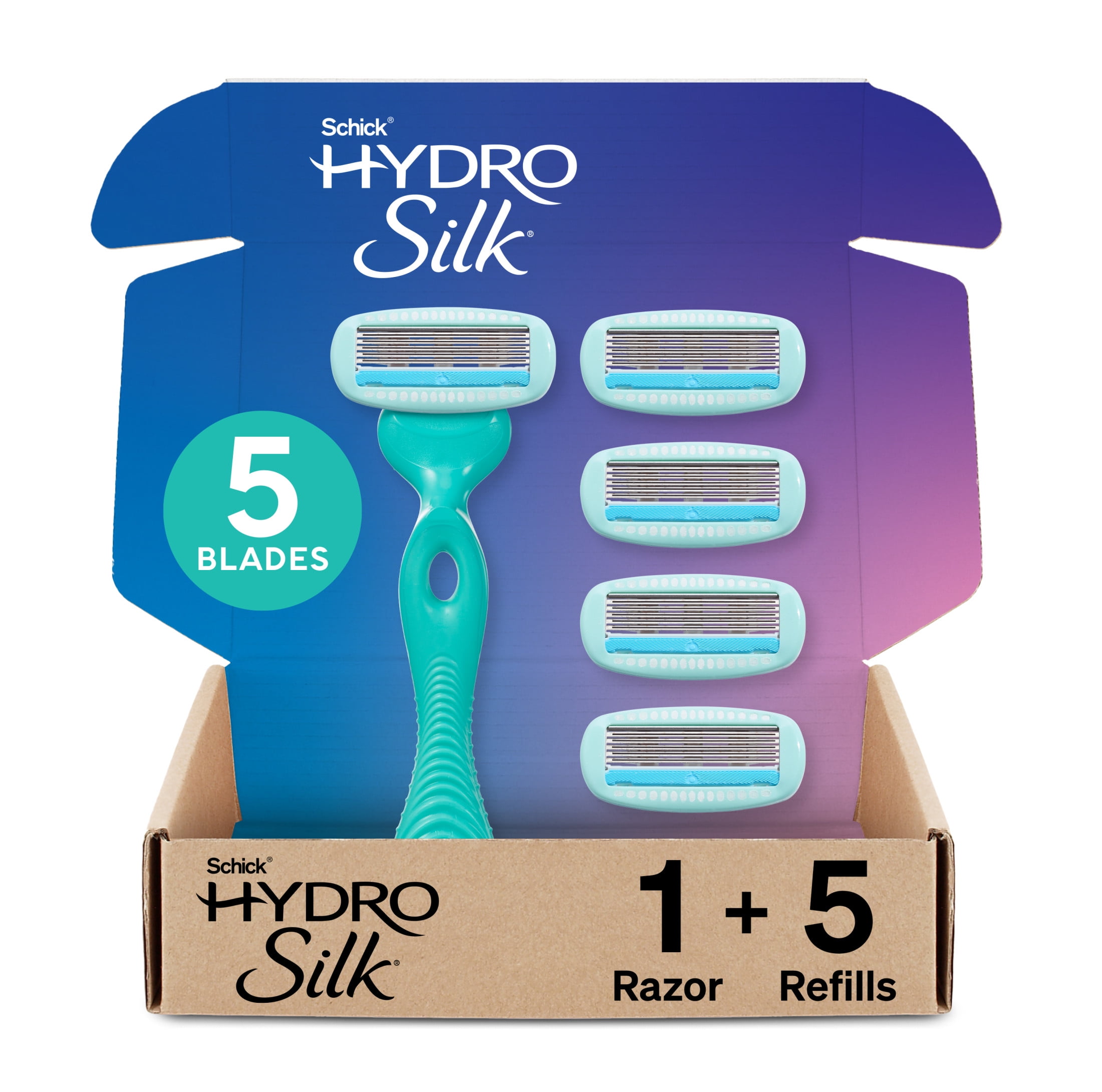Schick Sensitive Hydro Silk Women's Razor, 1 Handle & 5 5-Blade Refills ...