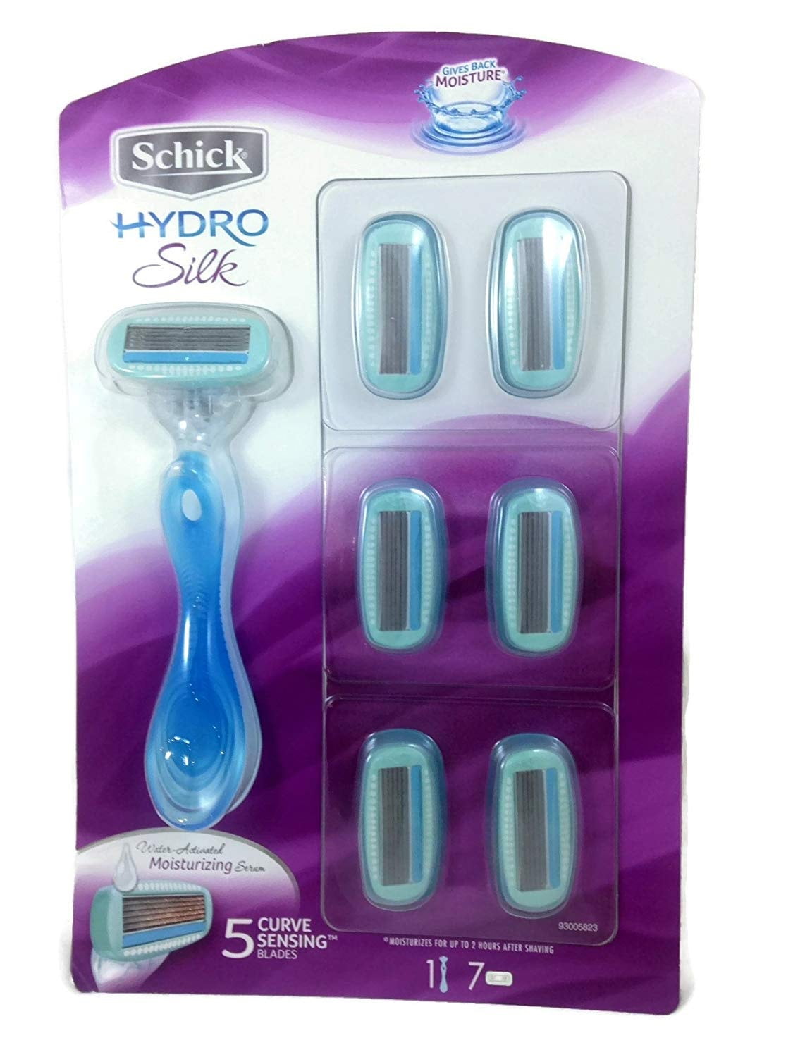 Schick Hydro Silk Starter Kit: 1 Razor with 7 Refill Blade Cartridges ...