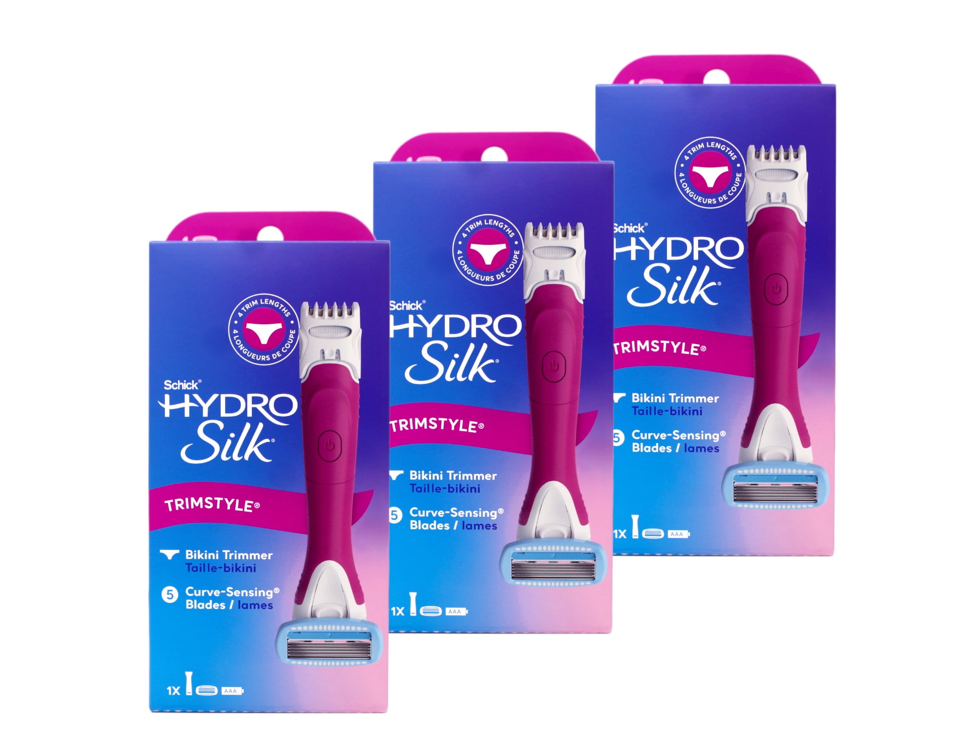 Schick Hydro Silk Trim Style Hydrating Razor For Woman , 1 ea, 3 Pack ...