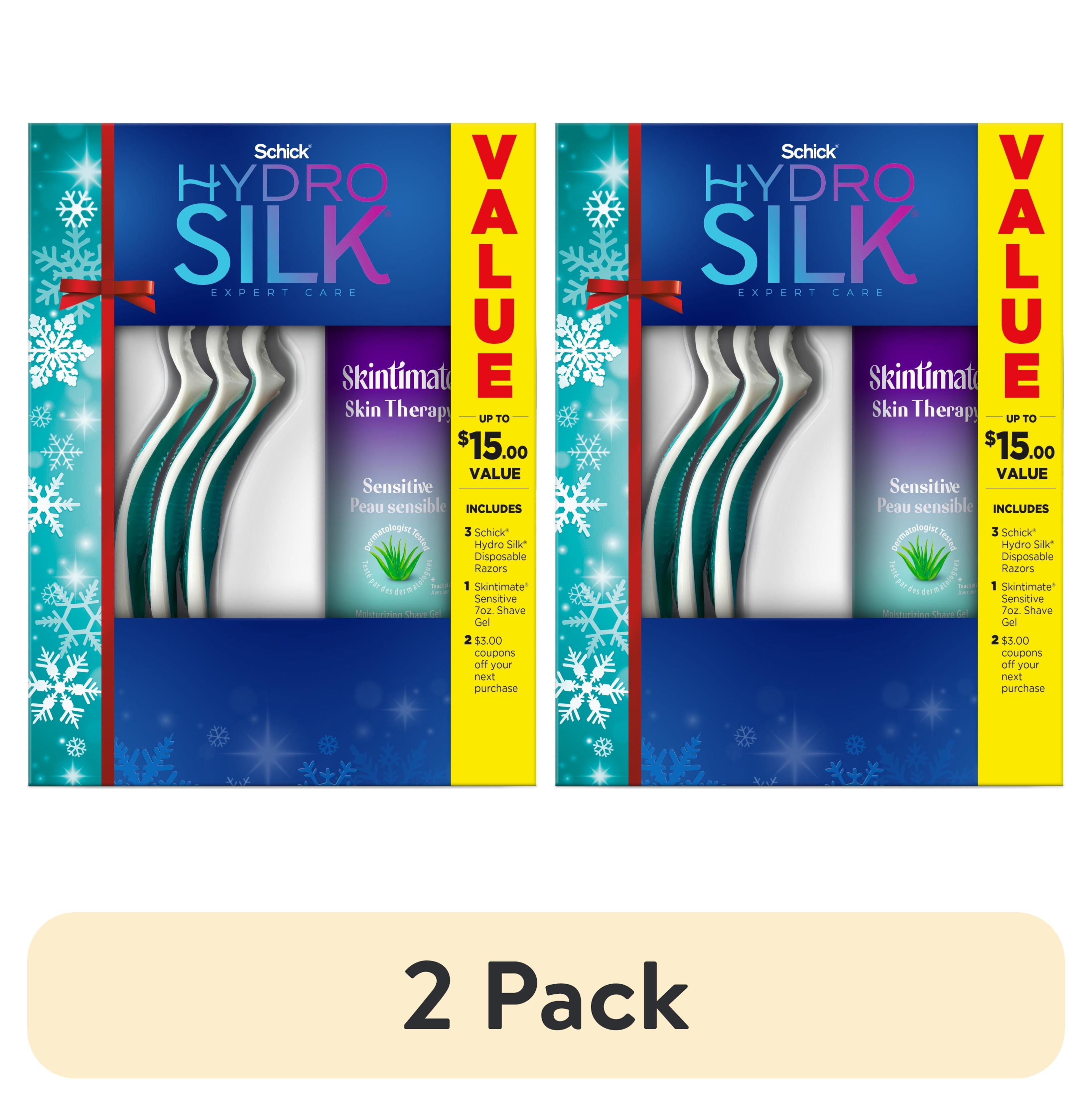 (2 pack) Schick Hydro Silk Women's Gift Set, 3 5-Blade Disposable Women ...