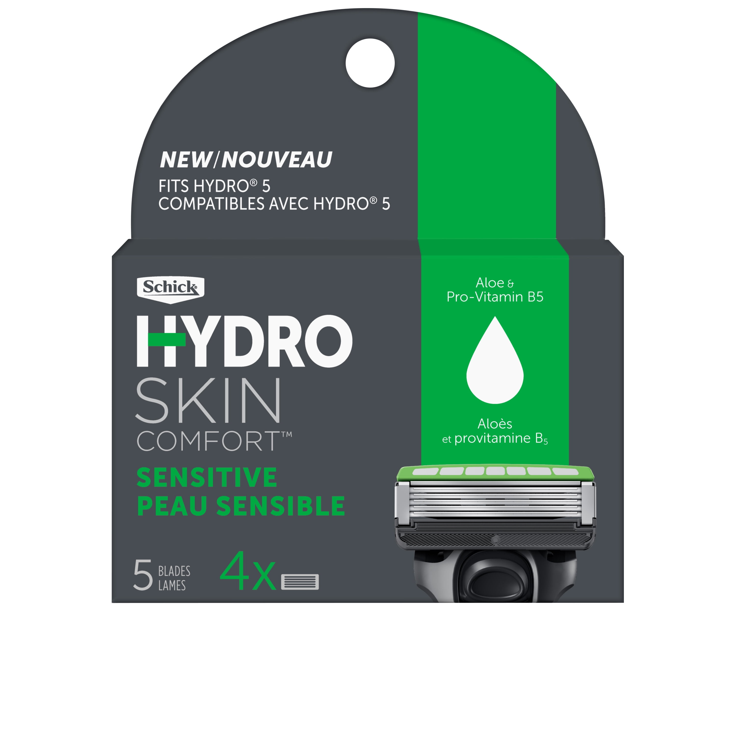 Schick Hydro 5-Blade Razor with Skin Guards for Sensitive Skin, 4 ...