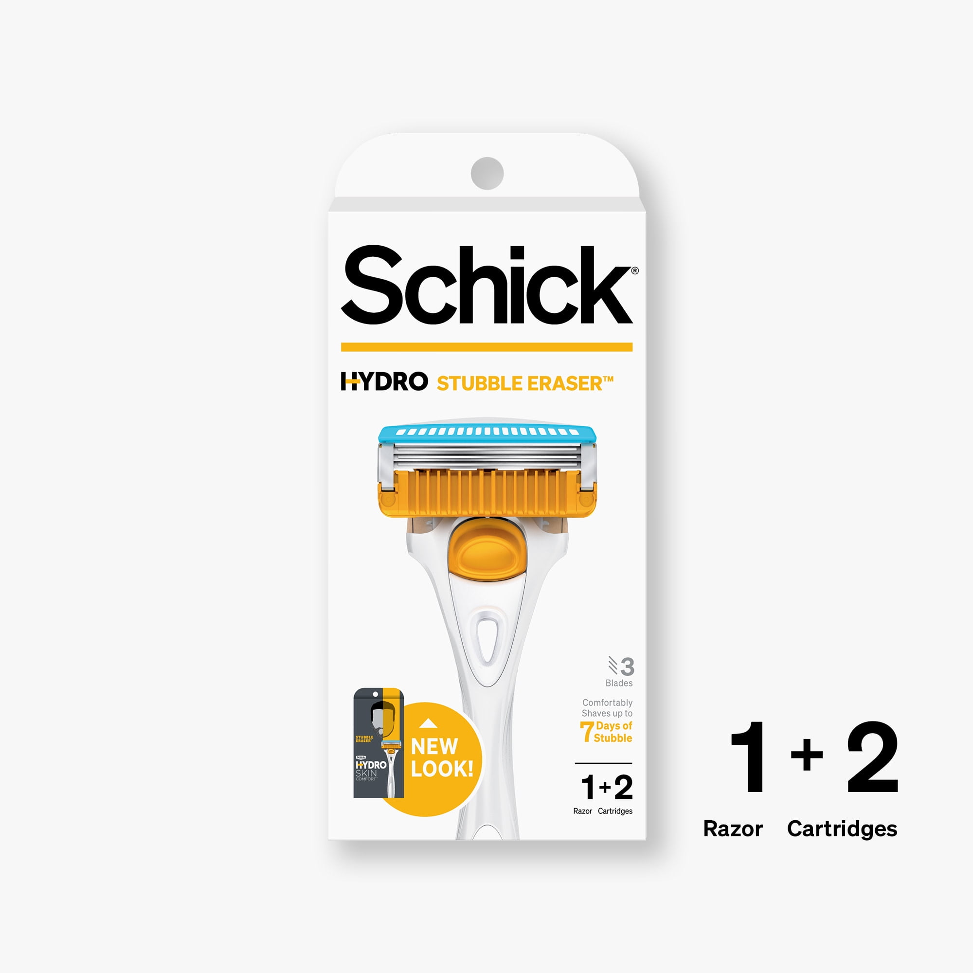 Schick Hydro Skin Comfort Stubble Eraser Razor, 2 Cartridge Refills ...