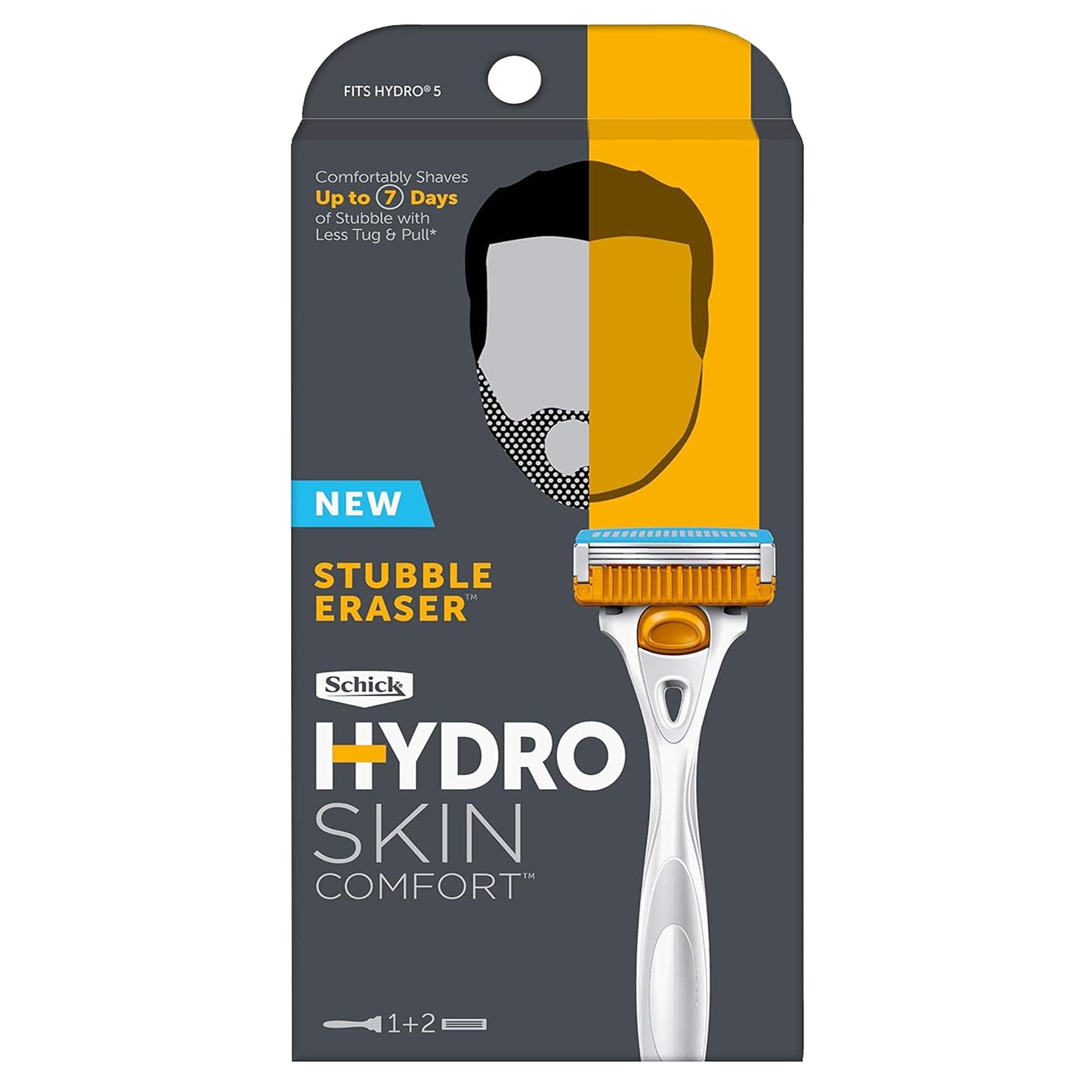Schick Hydro Skin Stubble Eraser Razor with 2 Refill Blades – Precision ...