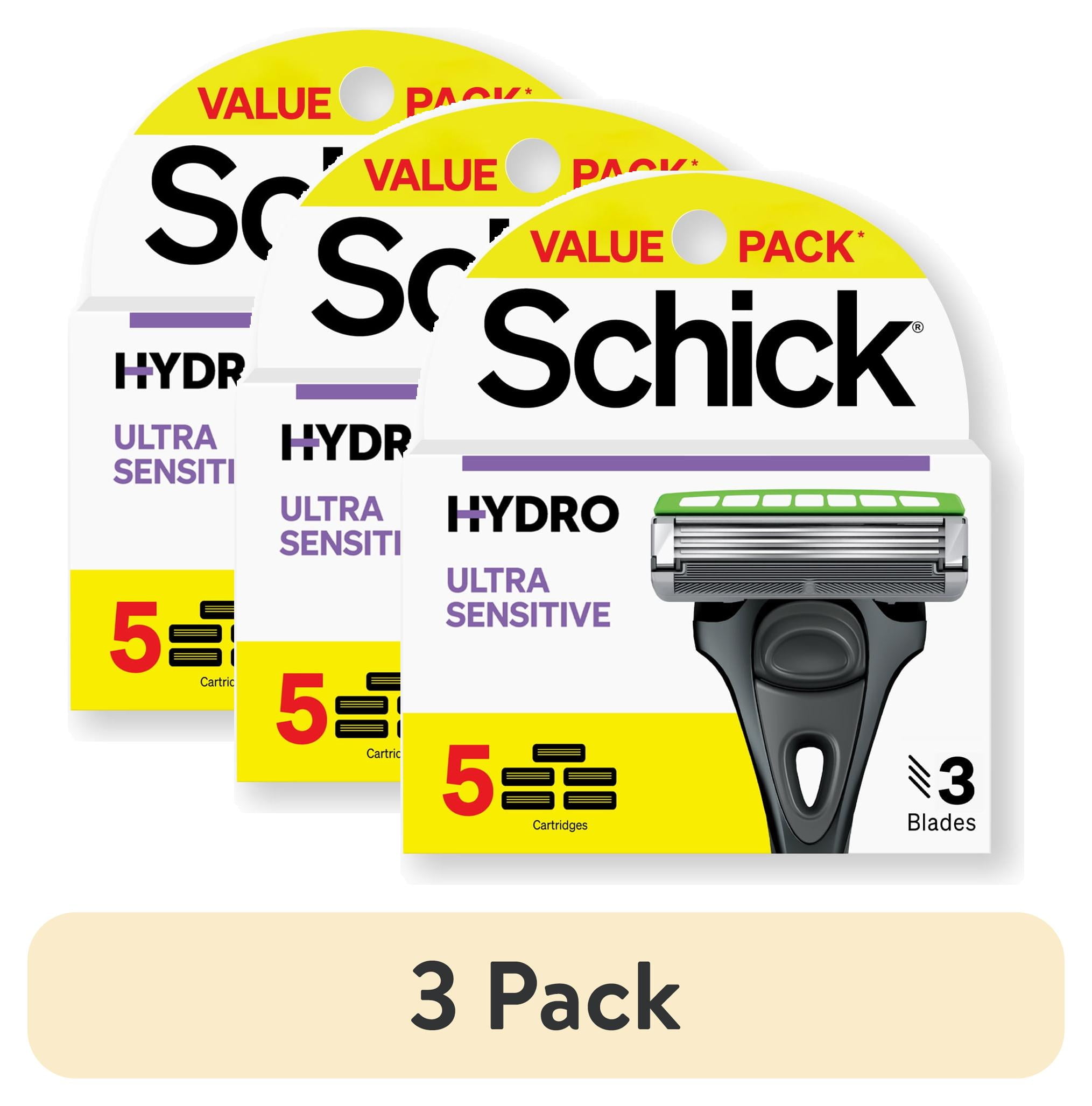 (3 pack) Schick Hydro Ultra Sensitive Razor Blade Refills, 5ct, Men's ...