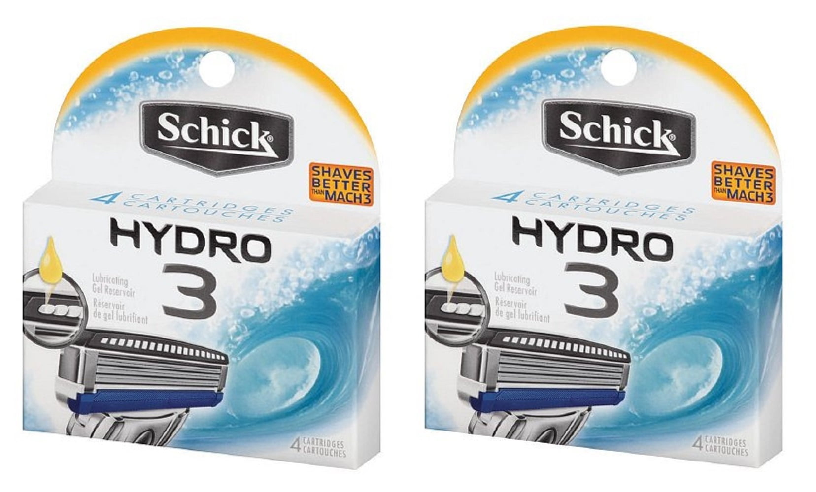 Schick Hydro3 Refill Blade Cartridges, 4 Count (Pack of 2) - Walmart.com