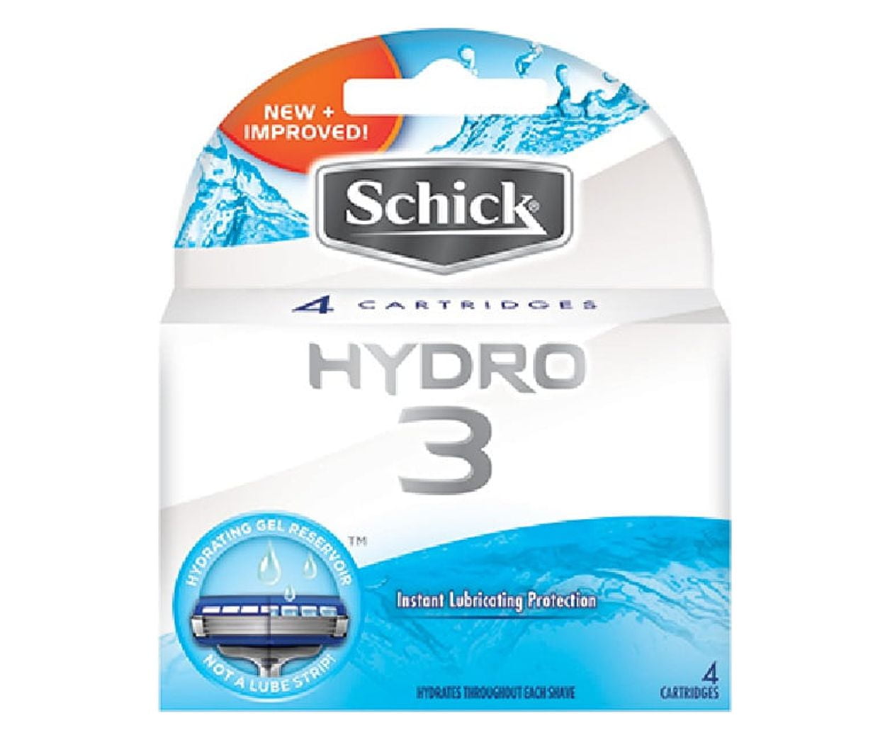 Schick Hydro3 Refill Blade Cartridges for Men, 4 ct - Walmart.com