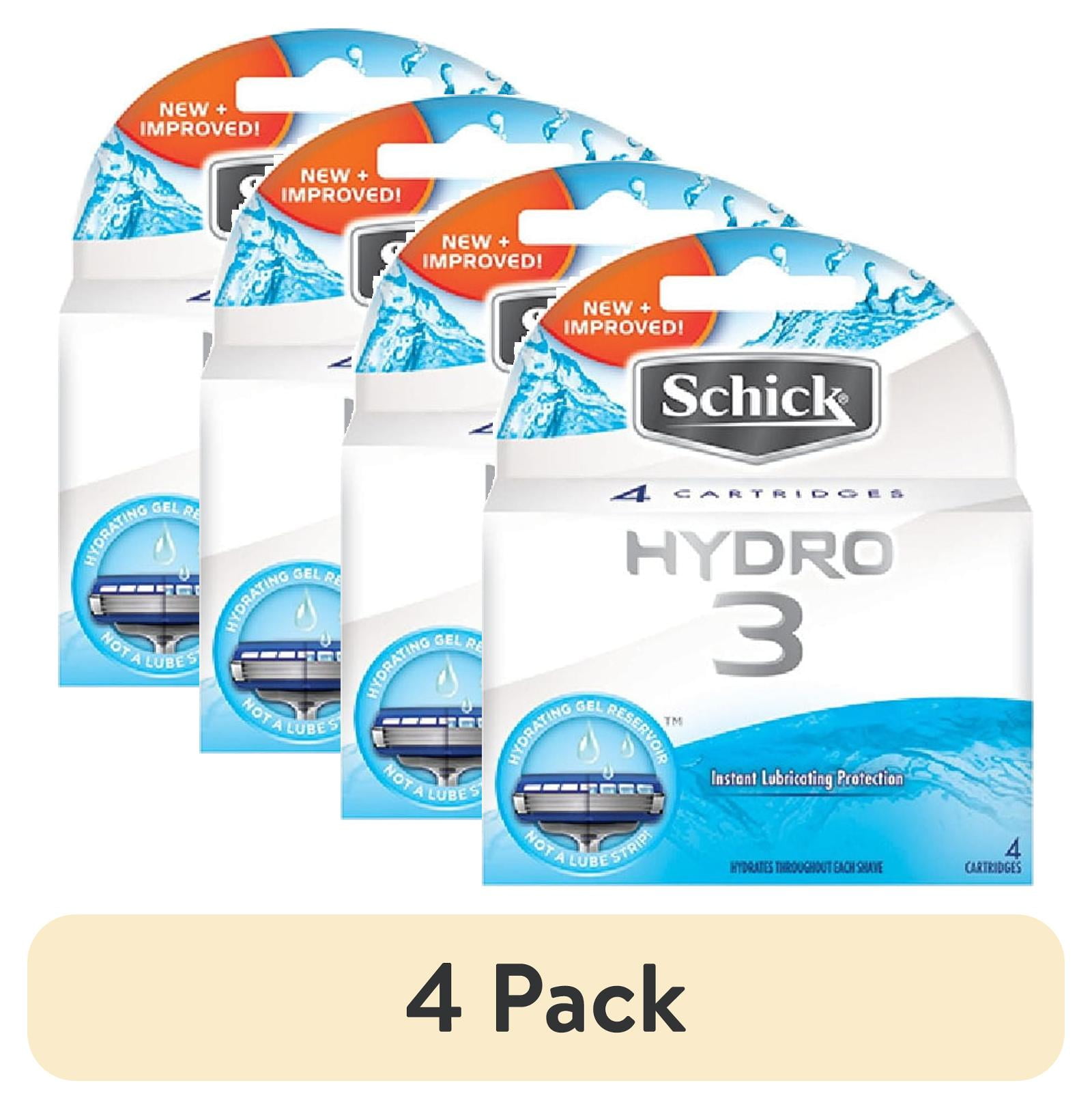(4 pack) Schick Hydro3 Refill Blade Cartridges for Men, 4 ct - Walmart.com