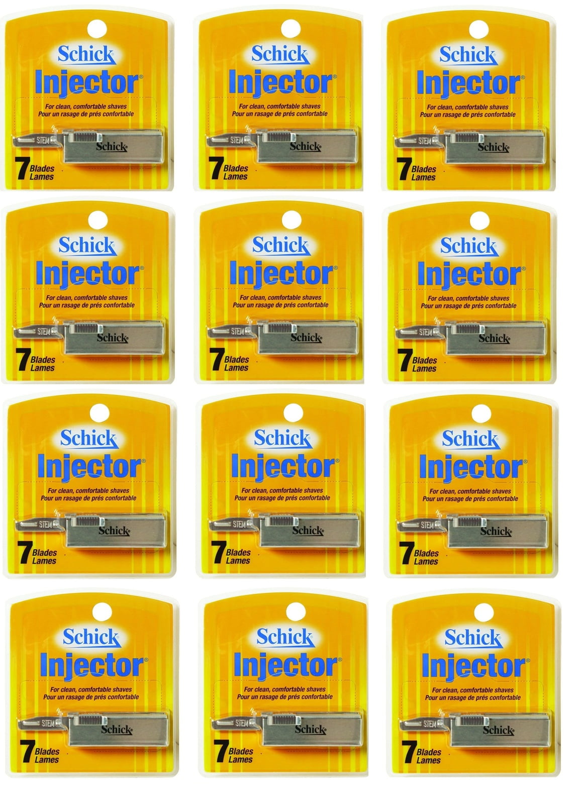 Schick Injector Blades 7 Ct. Each (Pack of 12) + Yes to Coconuts ...