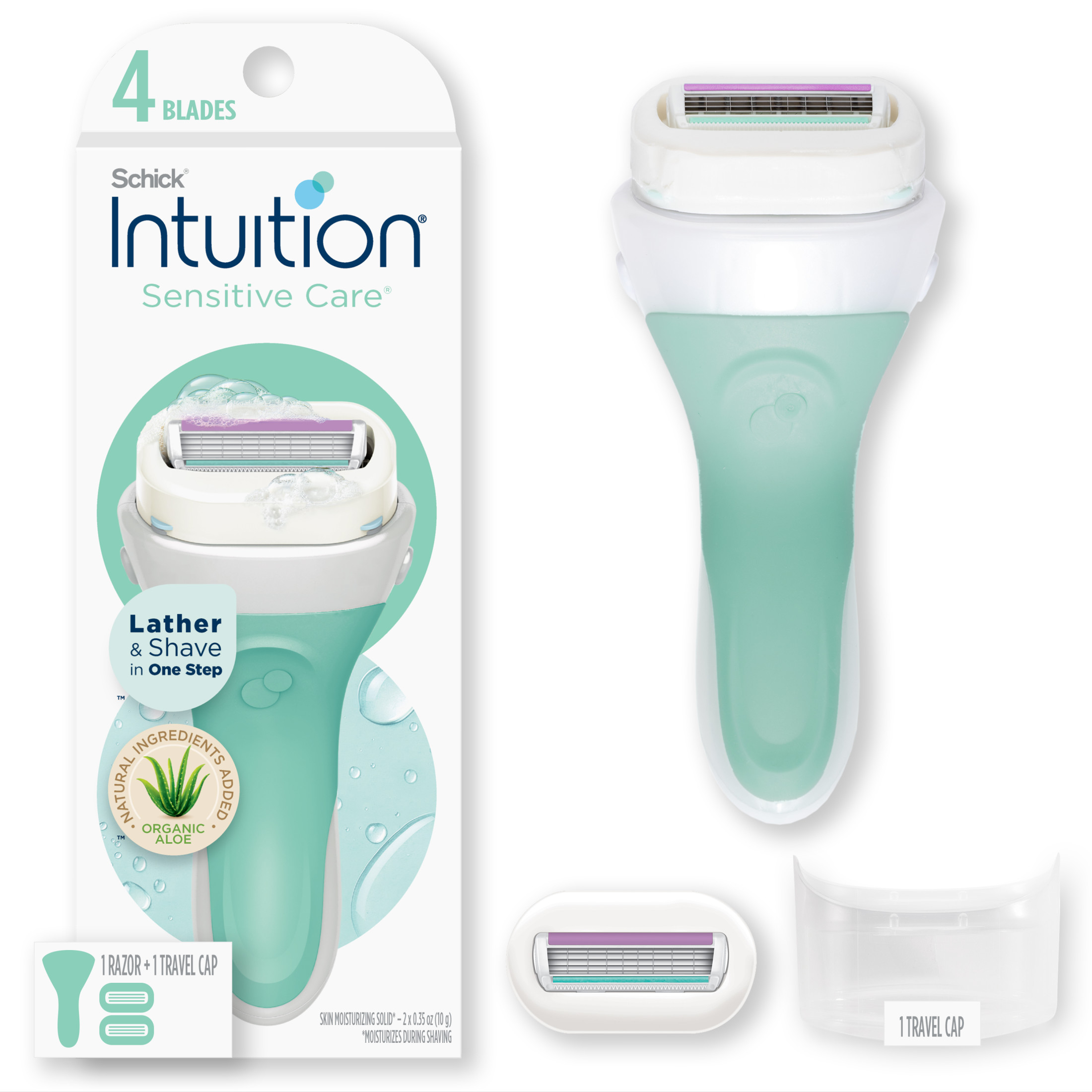 Schick Intuition f.a.b. Women's Razor, 1 Razor Handle and 2 Refills ...