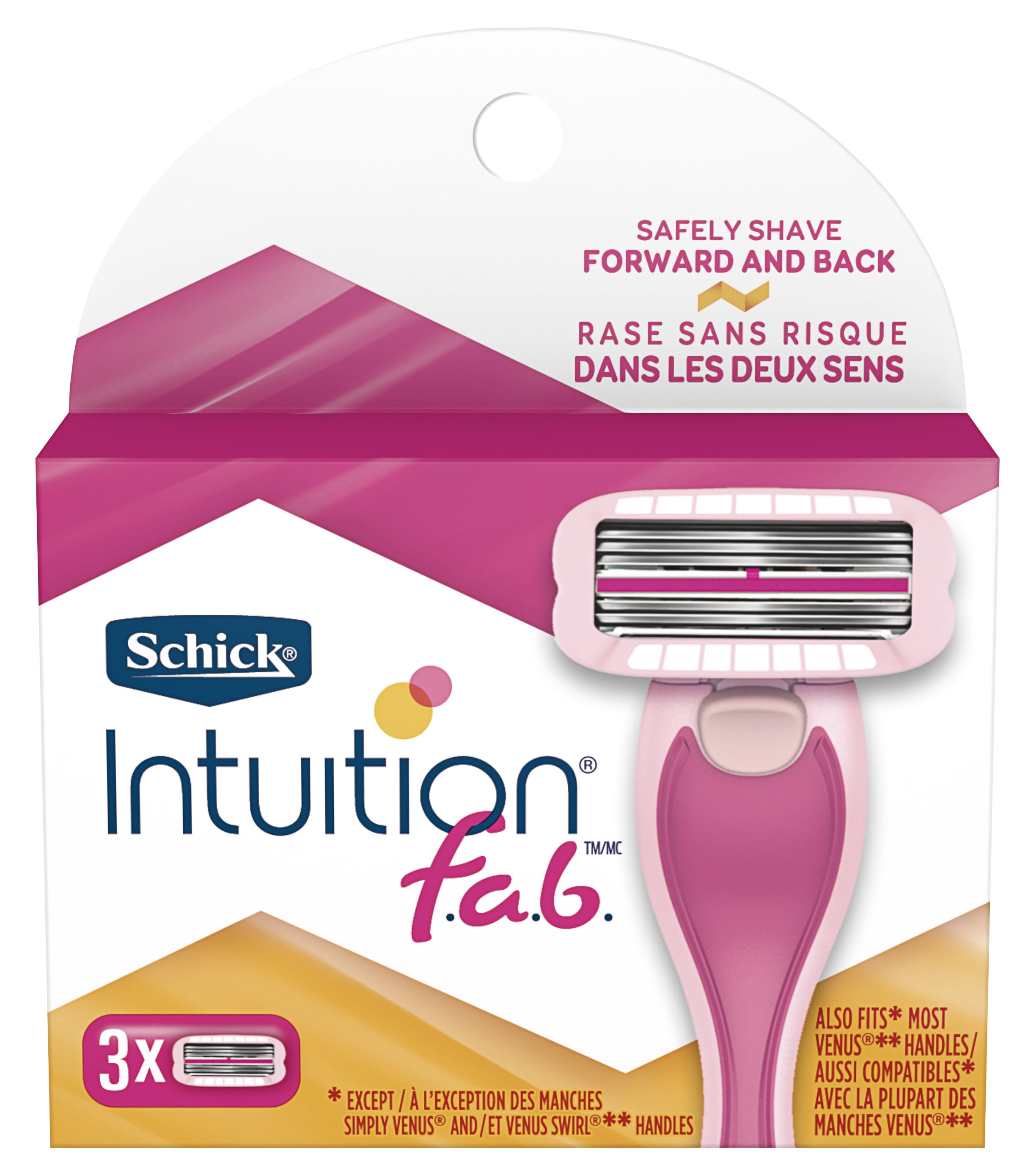 Schick Intuition Skintimate 5-Blade Women's Razor Blade Refills, 3 Ct ...