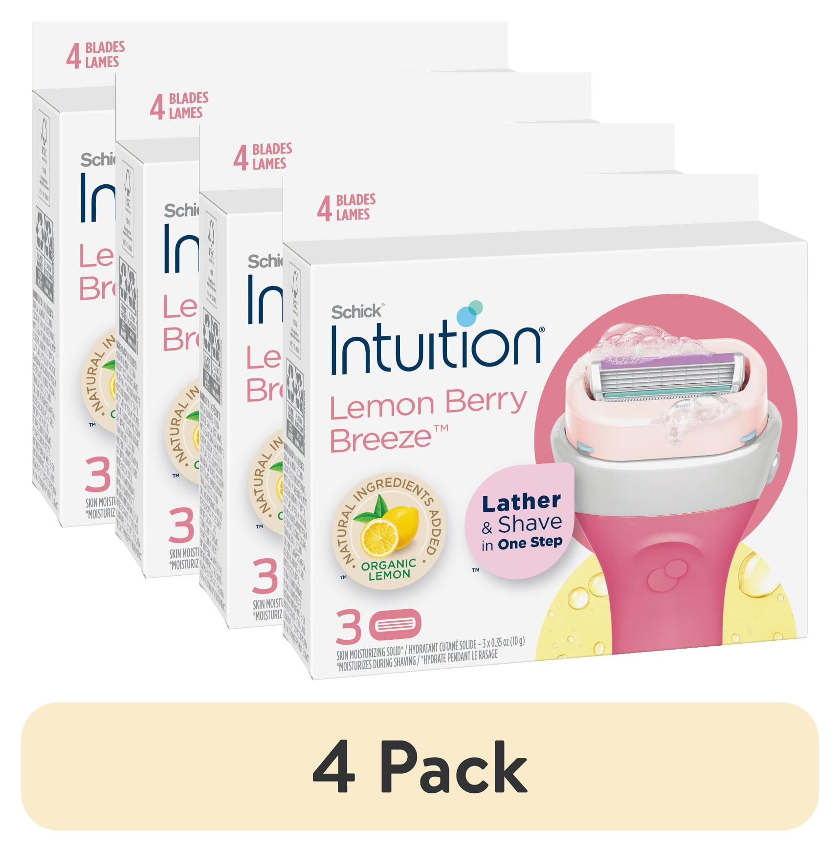 (4 pack) Schick Intuition Lemon Berry Breeze Refill Blade Cartridges ...