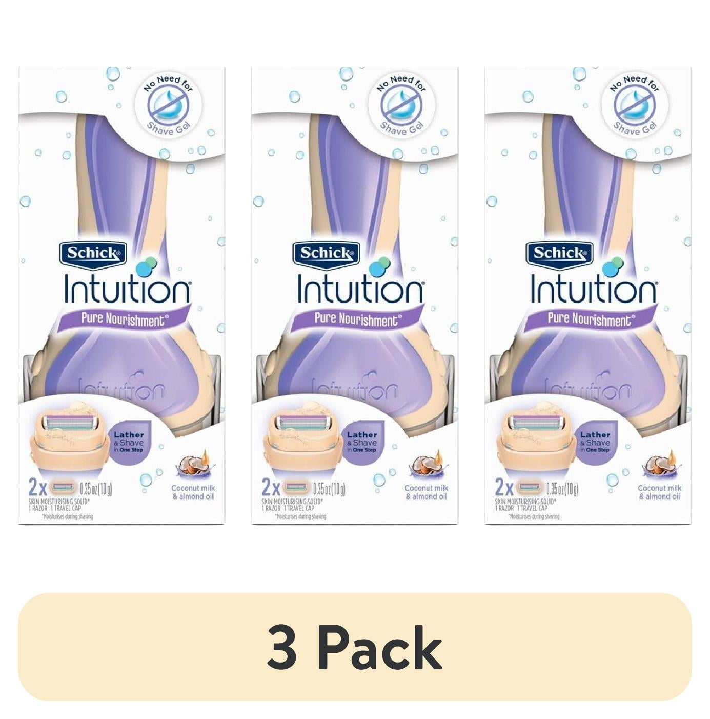 (3 pack) Schick Intuition Pure Nourishment Razor with 2 Refill Blade ...