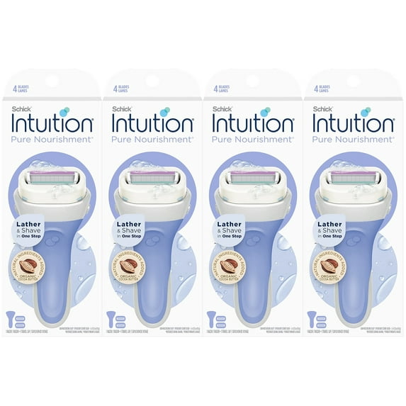 Schick Intuition Pure Nourishment Razor with 2 Refill Blade Cartridges ...