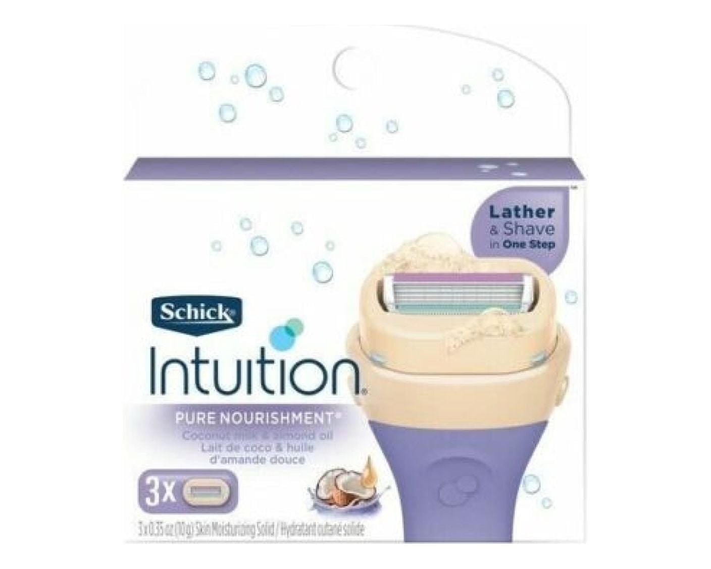 Schick Intuition Pure Nourishment Refill Blade Cartridges for Women, 3 ...