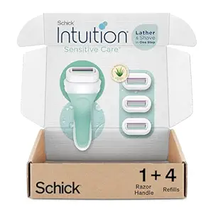 Schick Intuition Razors for Women with Sensitive Skin | 1 Razor & 4 ...