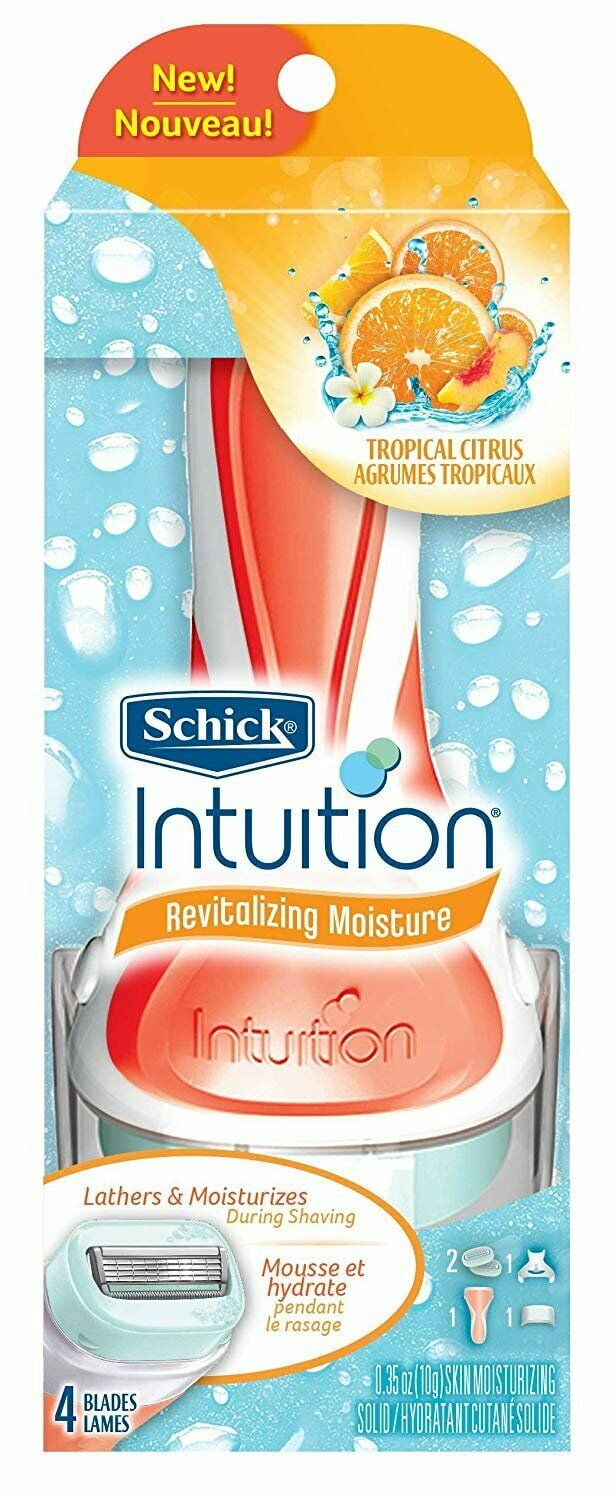 Schick Intuition Shaver, 4 ct, Revitalizing Moisture Tropical Citrus ...