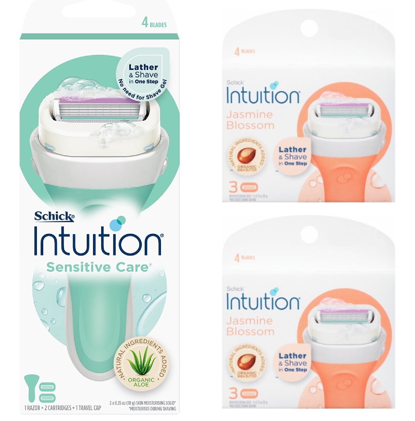 Schick Intuition Sensitive Razor with 2 Refill Cartridges + Jasmine ...