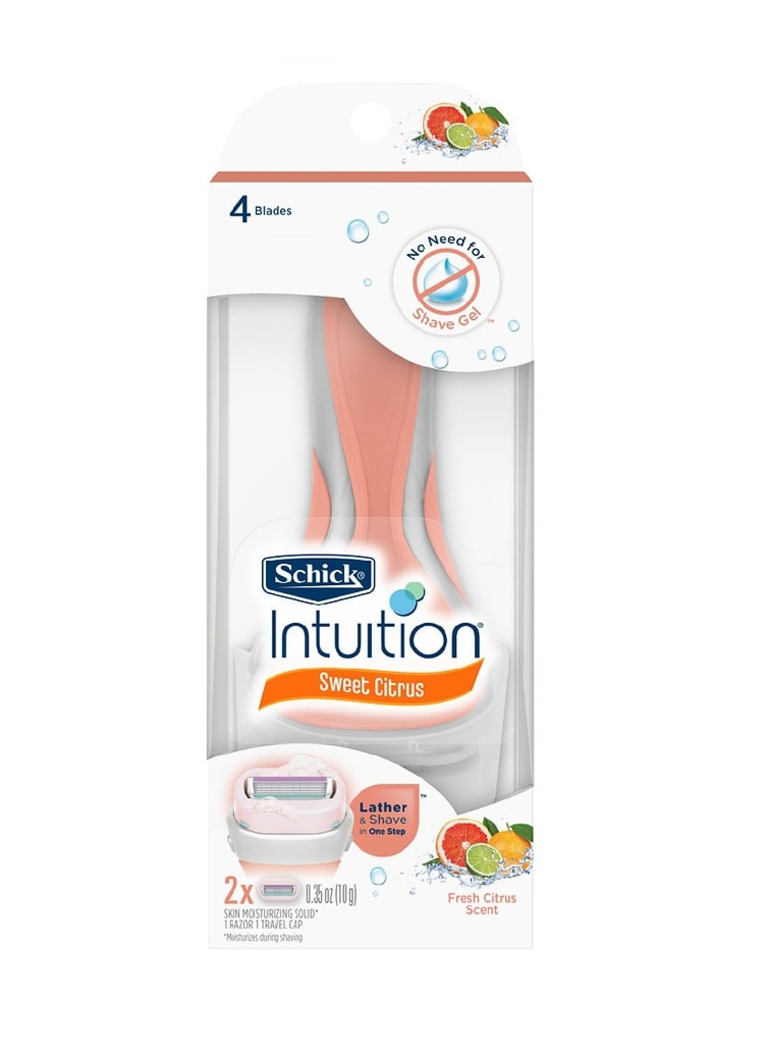 Schick Intuition Women's Scented Sweet Citrus Razor with 2 Refill ...